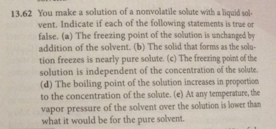 Solved You make a solution of a nonvolatile solute with a | Chegg.com