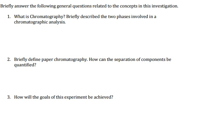 Solved Briefly answer the following general questions | Chegg.com
