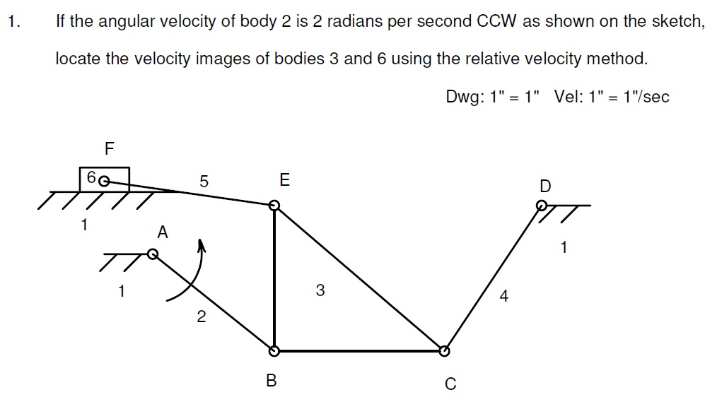 Solved 1. If the angular velocity of body 2 is 2 radians per | Chegg.com