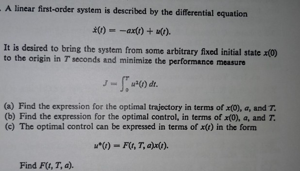 Solved A linear first-order system is described by the | Chegg.com