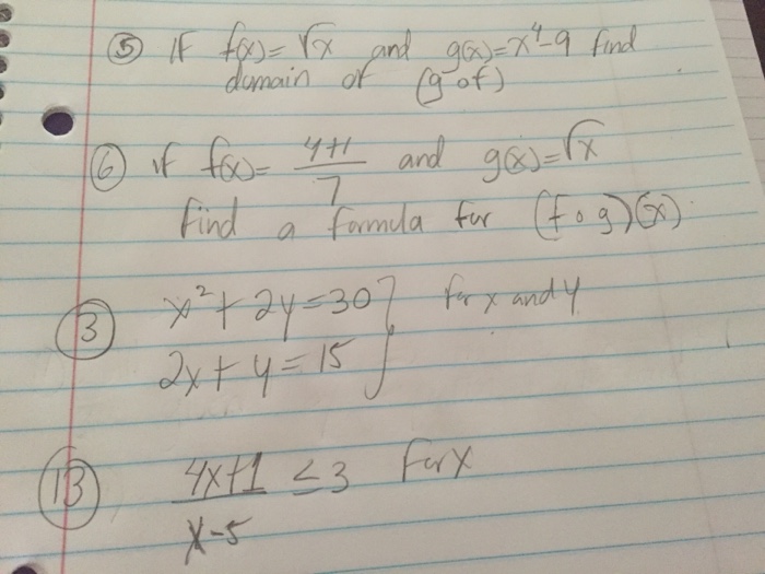 Solved If f(x)= squareroot x and g(x) = x^4-9 find domain of | Chegg.com