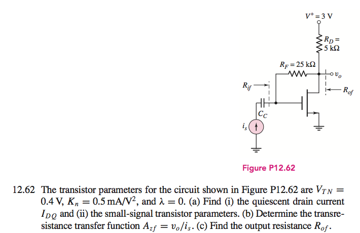 Solved The transistor parameters for the circuit shown in | Chegg.com