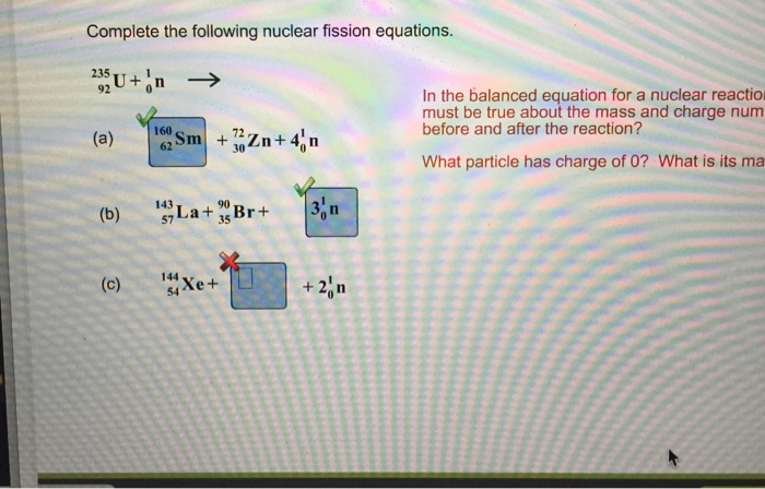 Solved Complete the following nuclear fission equations. In | Chegg.com