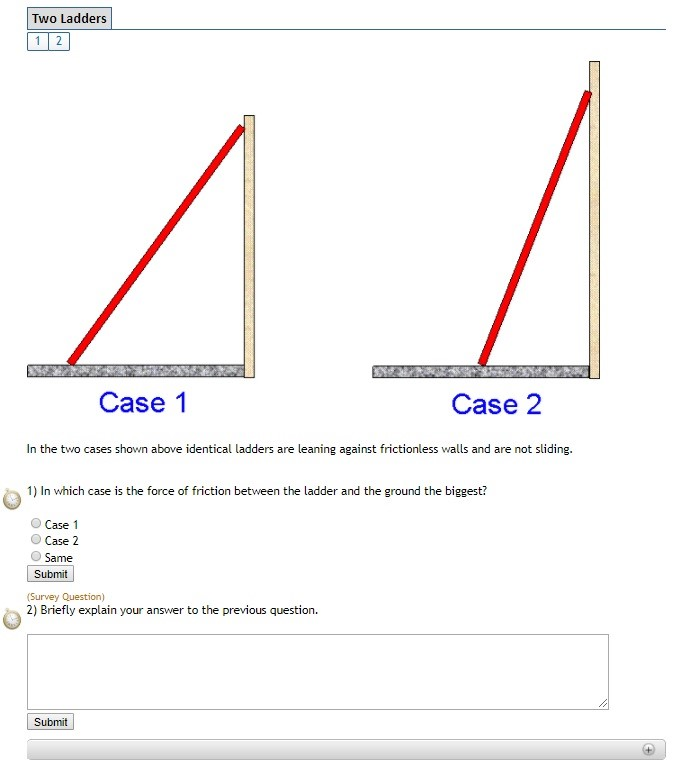 Solved Two Ladders Case 1 Case 2 In the two cases shown | Chegg.com