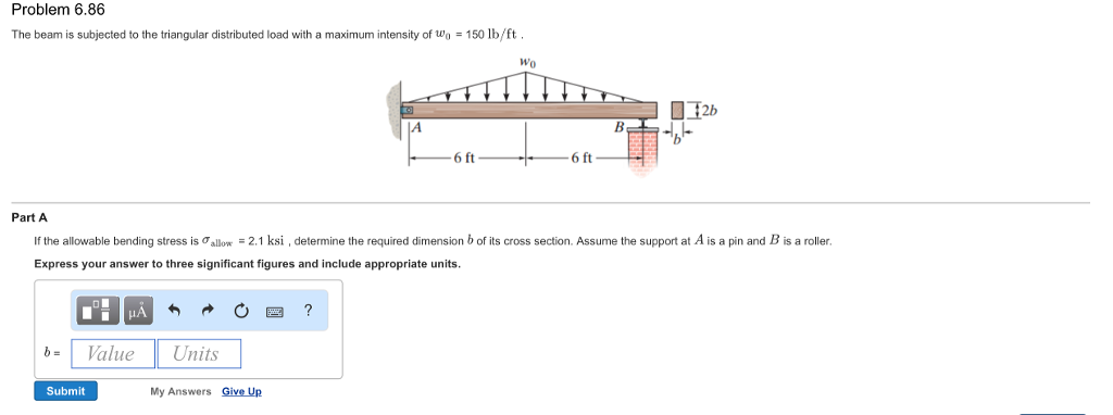 Solved The beam is subjected to the triangular distributed | Chegg.com