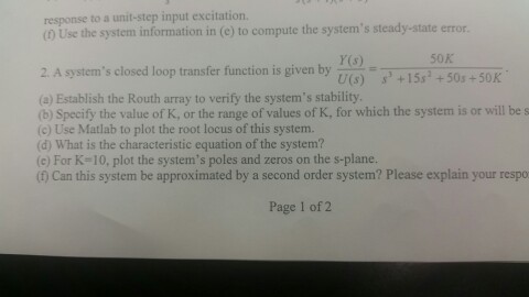 Solved Use the system information in (e) to compute the | Chegg.com