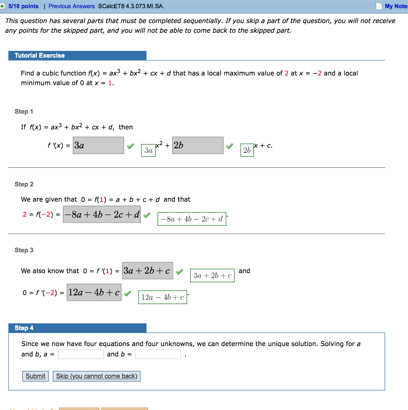 Solved Since we now have four equations and four unknowns, | Chegg.com