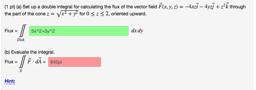 Solved (1 pt a set up a double integral for calculating the | Chegg.com