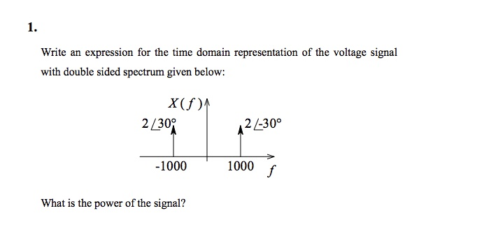 Solved Write an expression for the time domain | Chegg.com