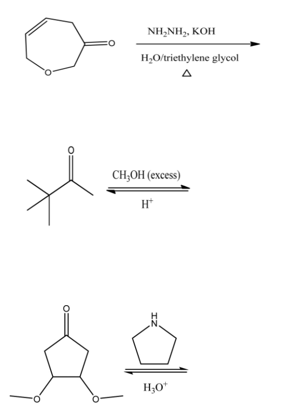 Solved NH-NH-, KOH H2O/triethylene glycol 0 CHOH (excess) | Chegg.com