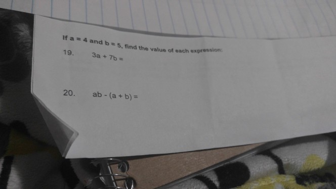 Solved If a 4 and b = 5, find the value of each expression: | Chegg.com