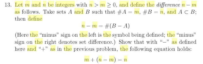 Solved 13. Let m and n be integers with n > m > 0, and | Chegg.com