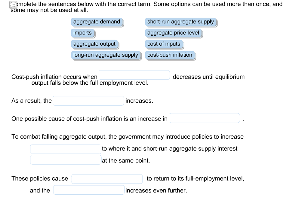 Solved Complete the sentences below with the correct term. | Chegg.com