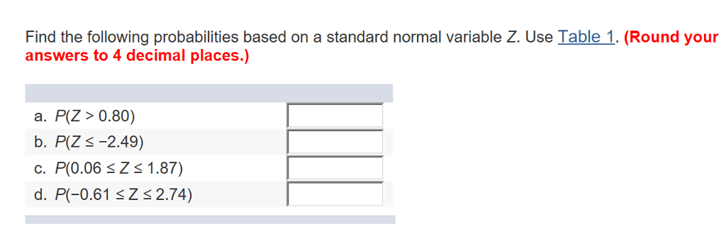 Solved Find the following probabilities based on a standard | Chegg.com