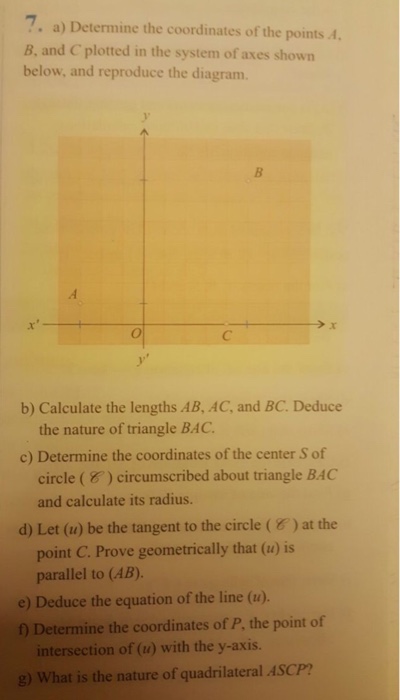 Solved Determine the coordinates of the points A, B, and C | Chegg.com