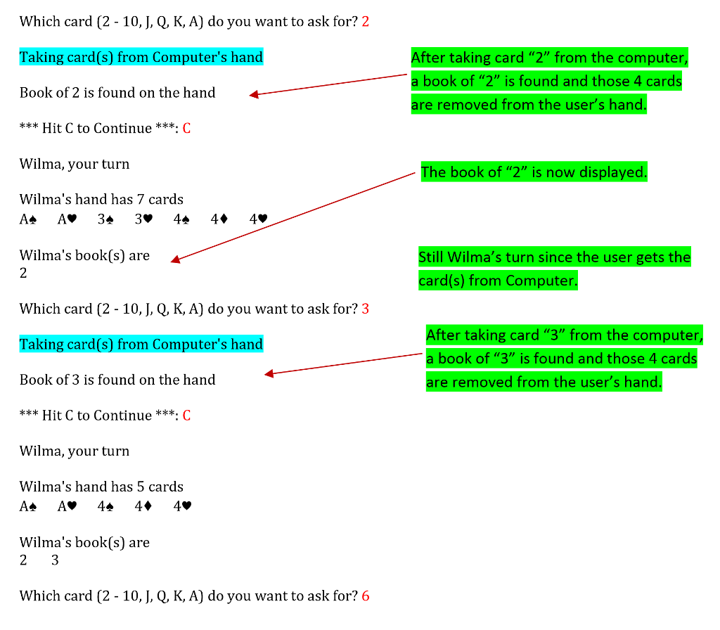 Solved Need help to Create a C program for a card game, | Chegg.com