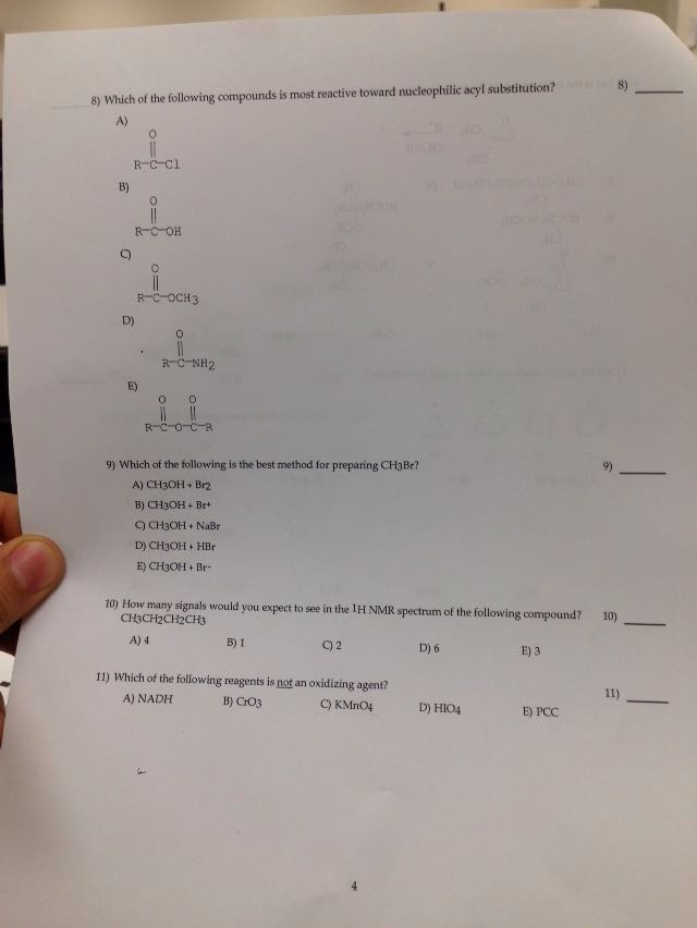 Solved Which of the following compounds is most reactive | Chegg.com
