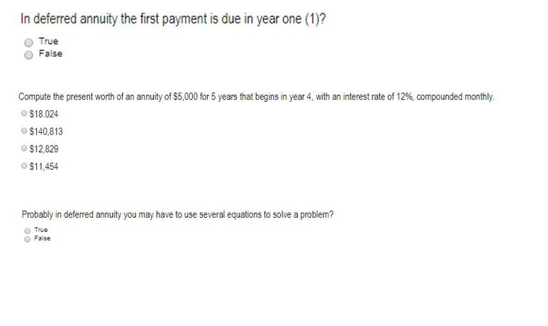 Solved In deferred annuity the first payment is due in year | Chegg.com