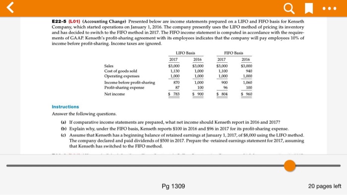 Solved Presented below are income statements prepared on a | Chegg.com