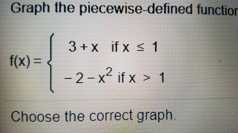 Solved f(x)= 3+x if x equal less than 1 -2-x^2 if | Chegg.com