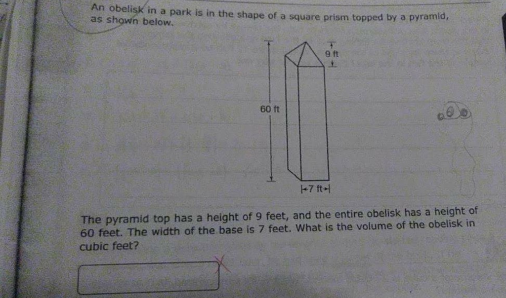 Solved An obelisk in a park is in the shape of a square | Chegg.com