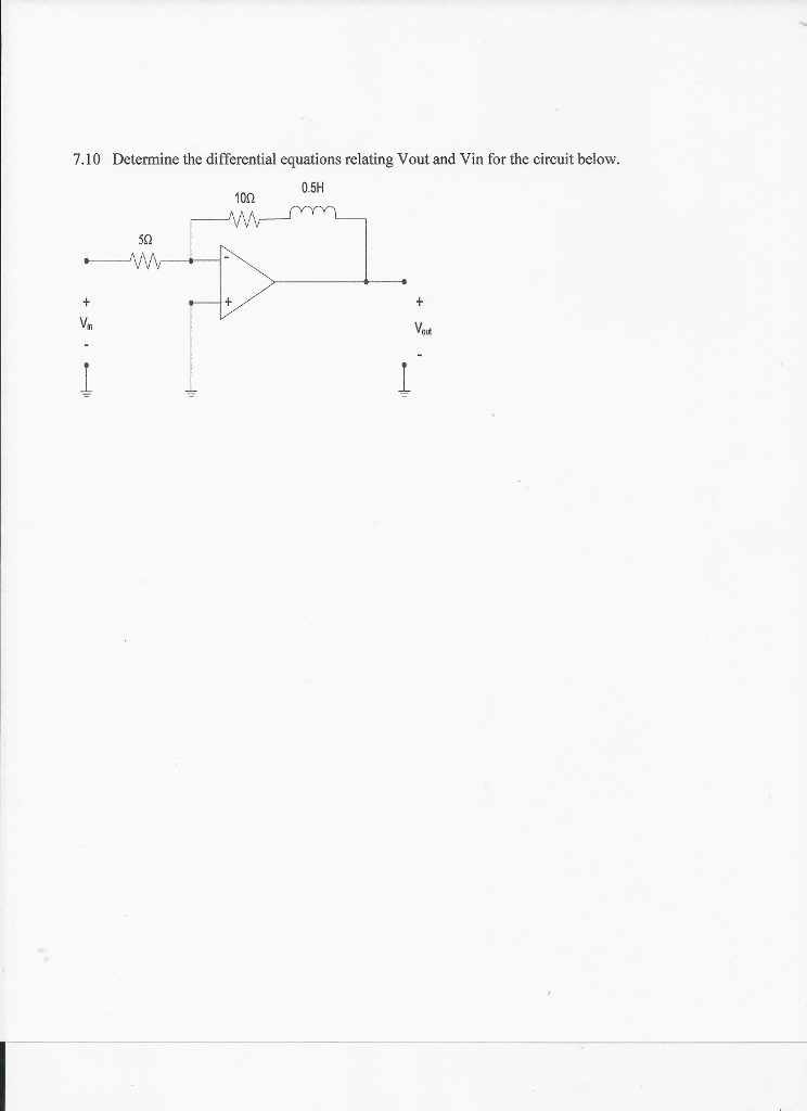 Solved Determine the differential equations relating Vout | Chegg.com