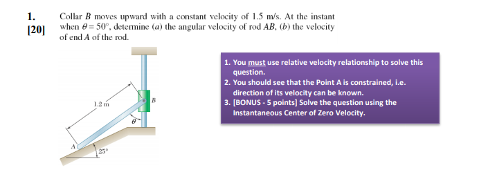 Solved Determine the angular velocity of rod AB and the | Chegg.com