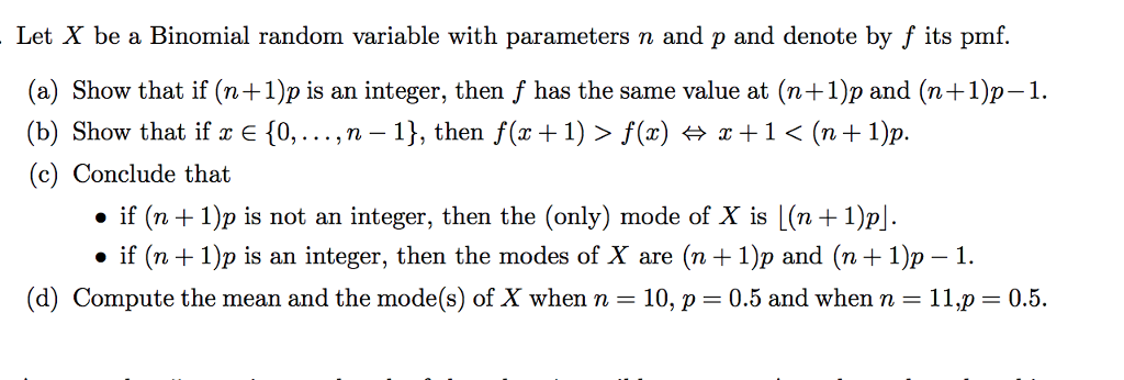 Solved Let X be a Binomial random variable with parameters n | Chegg.com