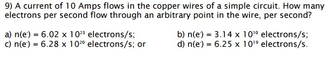 Solved A current of 10 Amps flows in the copper wires of a | Chegg.com