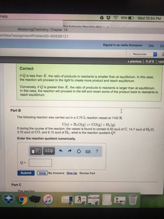 Solved If Q is less than K, the ratio of products to | Chegg.com