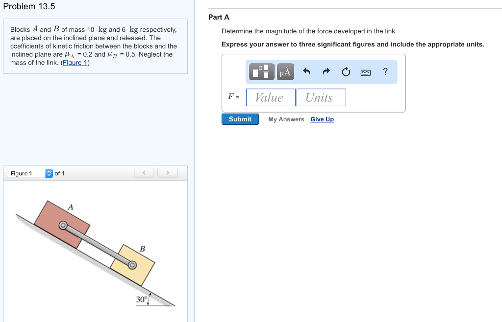 Solved Blocks A and B of mass 10 kg and 6 kg respectively, | Chegg.com