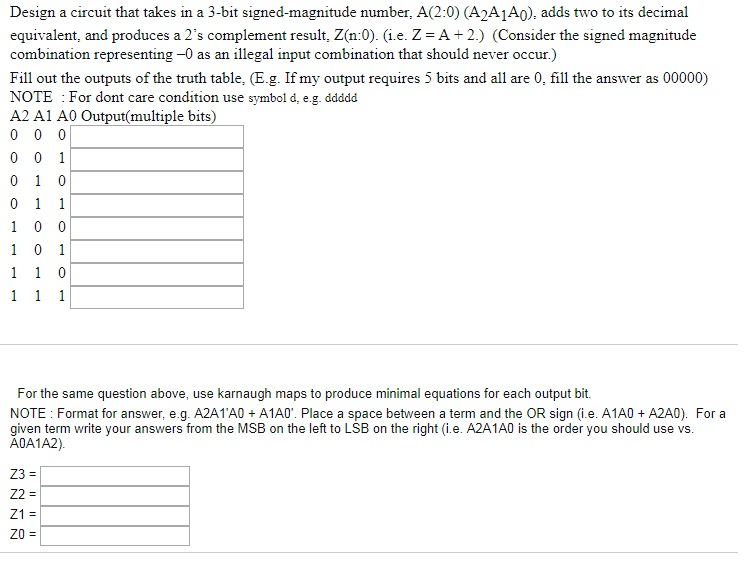 Solved Design a circuit that takes in a 3-bit | Chegg.com