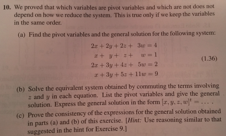 We proved that which variables are pivot variables | Chegg.com