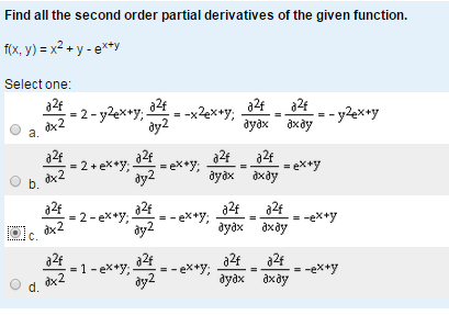 Solved Find all the second order partial derivatives of the | Chegg.com