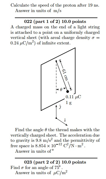 Solved Calculate the speed of the proton after 19 ns. Answer | Chegg.com