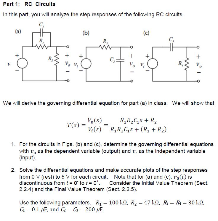 Solved In this part, you will analyze the step responses of | Chegg.com