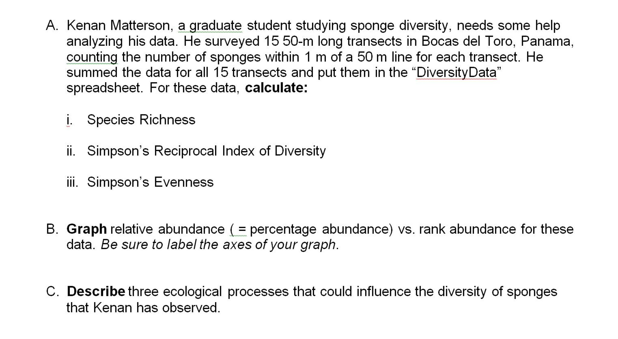 Solved Total number of sponges counted in subtidal belt | Chegg.com
