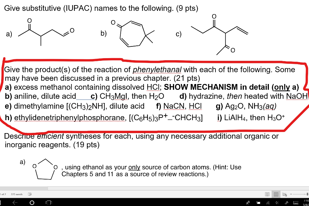 Solved Give substitutive (IUPAC) names to the following. (9 | Chegg.com