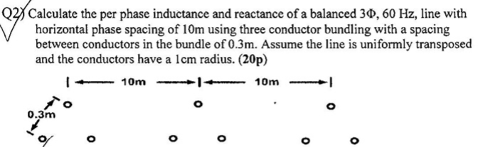 Solved Q2 Calculate The Per Phase Inductance And Reactance