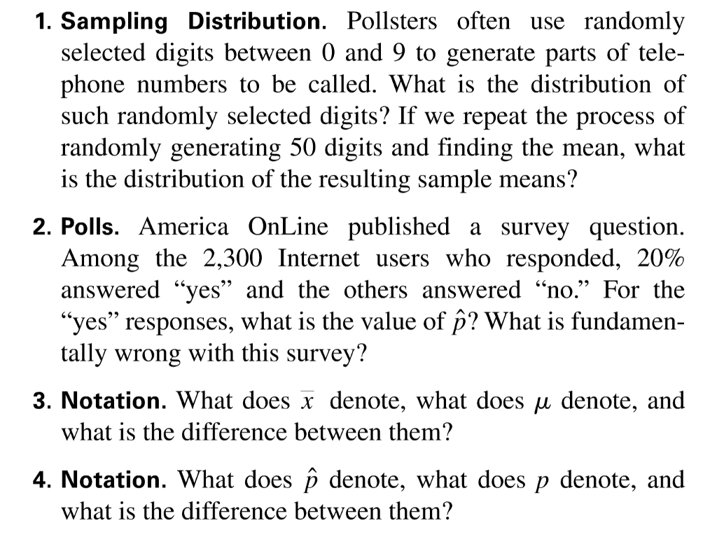Solved 1. Sampling Distribution. Pollsters often use | Chegg.com