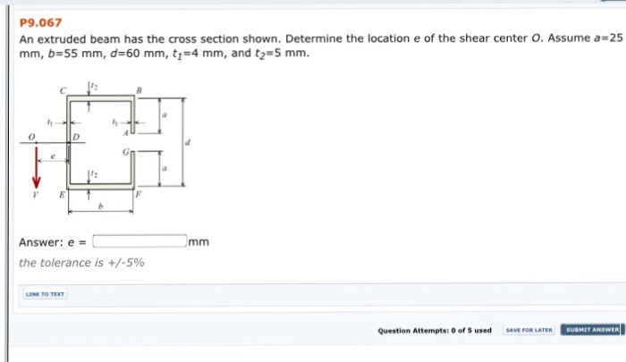 Solved An extruded beam has the cross section shown. | Chegg.com