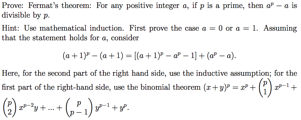 Solved Prove: Fermat's theorem: For any positive integer a, | Chegg.com
