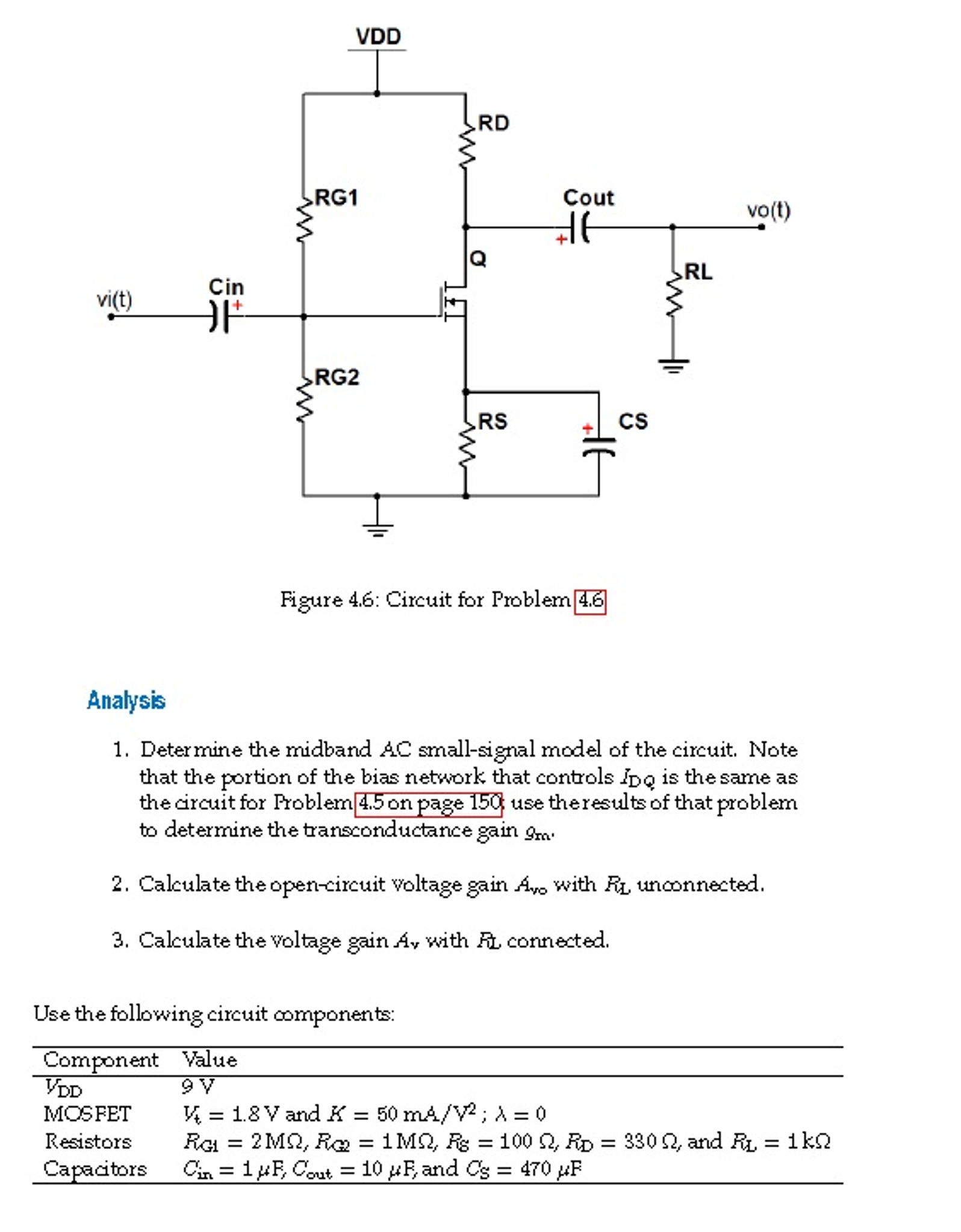 Solved Determine the midband AC small-signal model of the | Chegg.com