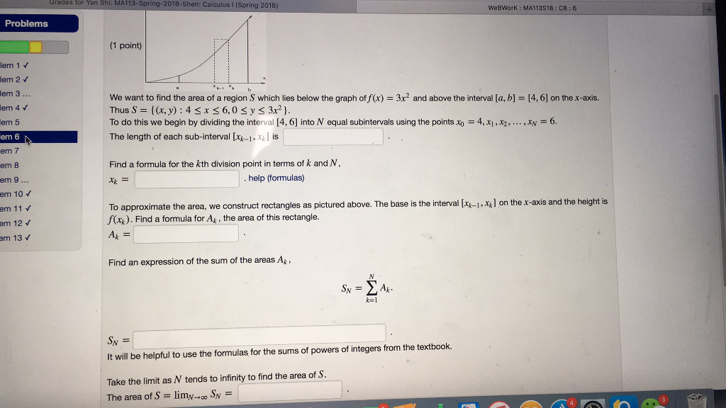 Solved Grades for Yan Shi: MA113-Spring-2018-Shen: Calculus | Chegg.com Solved Grades for Yan Shi: MA113-Spring-2018-Shen: Calculus | Chegg.com