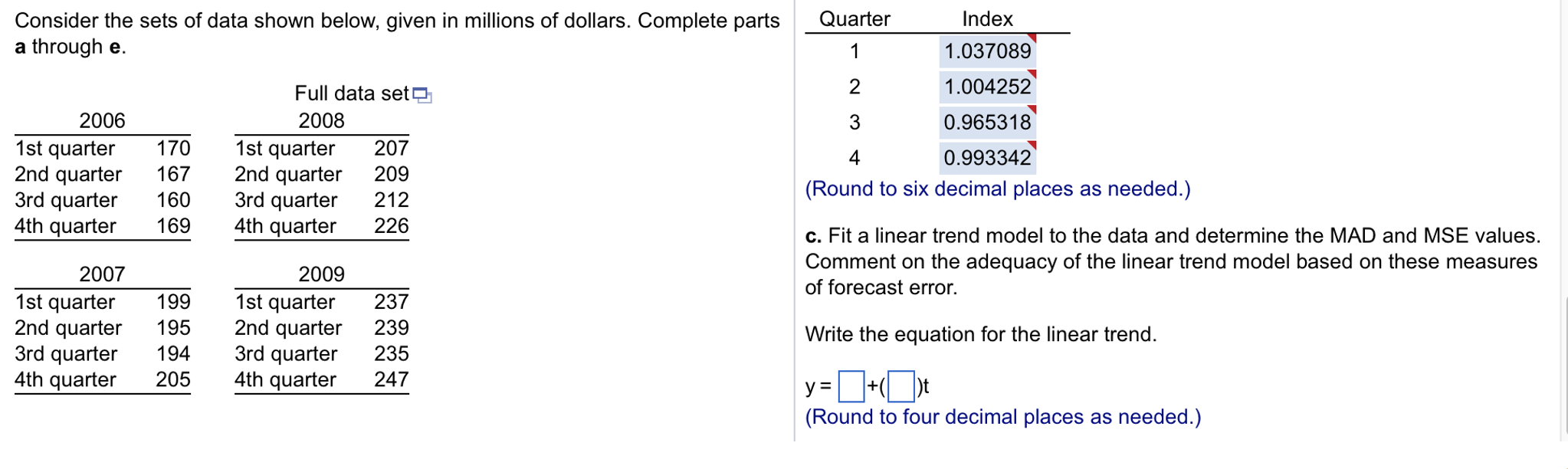 Solved Consider the sets of data shown below, given in | Chegg.com
