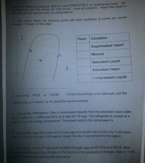 Solved Work the following problems NEATLY and COMPLETELY on | Chegg.com