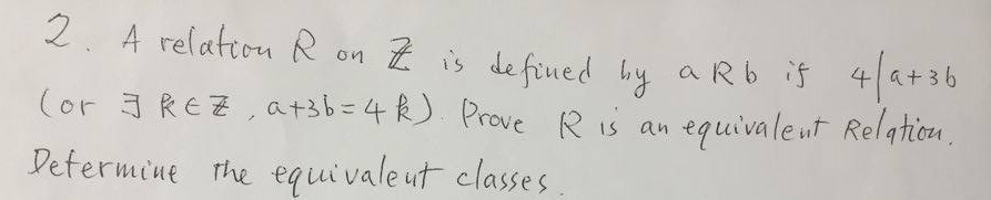 Solved A relation R on z is defined by a R b if 4/a + 3b (or | Chegg.com