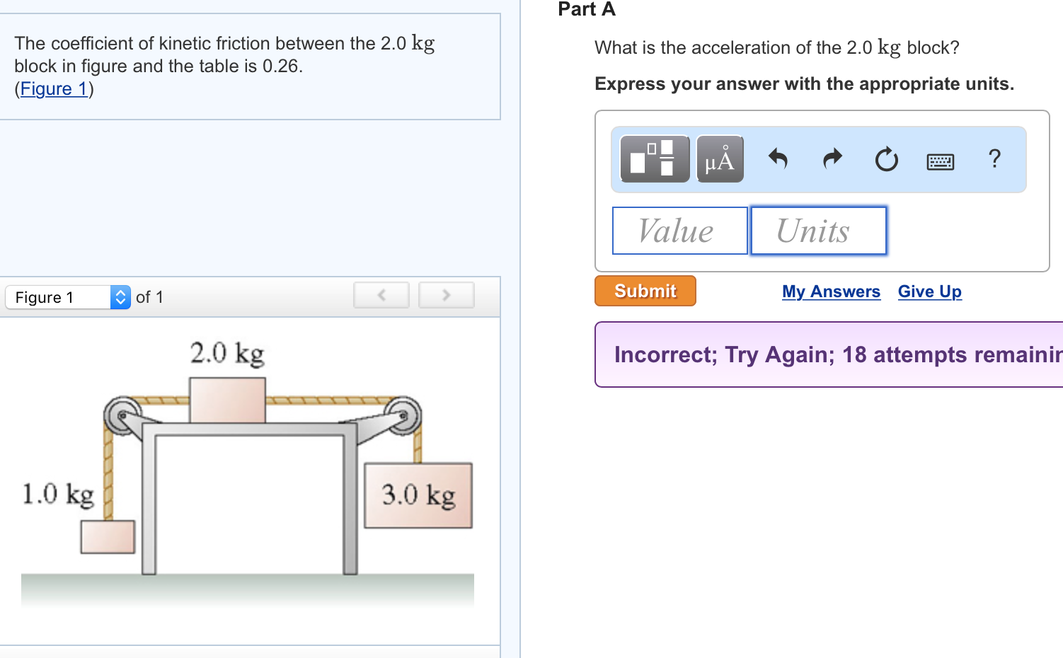 Solved The coefficient of kinetic friction between the 2.0 | Chegg.com