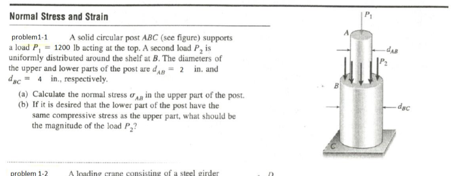 Solved Normal Stress and Strain problem1-1 A solid circular | Chegg.com