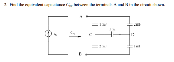 Solved Find the equivalent capacitance C_eq between the | Chegg.com
